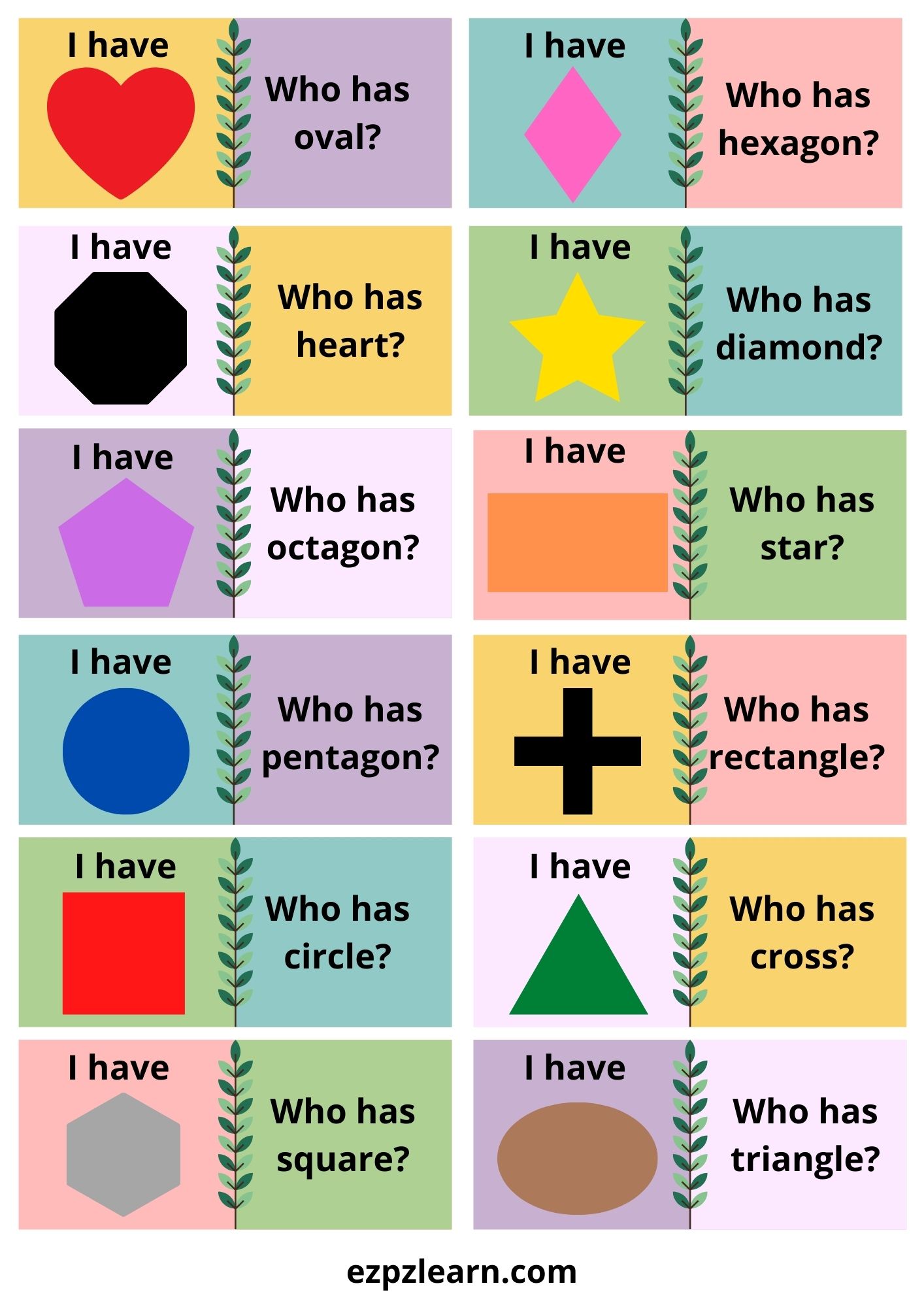 Shapes Ezpzlearn Shapes Ezpzlearn